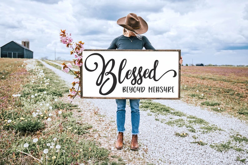 Blessed Beyond Measure Sign, Blessed Sign, Blessed Wall Decor, Blessed ...