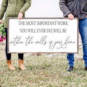 Most Important Work Within Home Sign, Wood Important Work Sign, Home ...