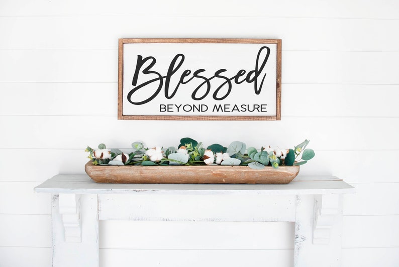 Blessed Beyond Measure Sign, Blessed Sign, Blessed Wall Decor, Blessed ...