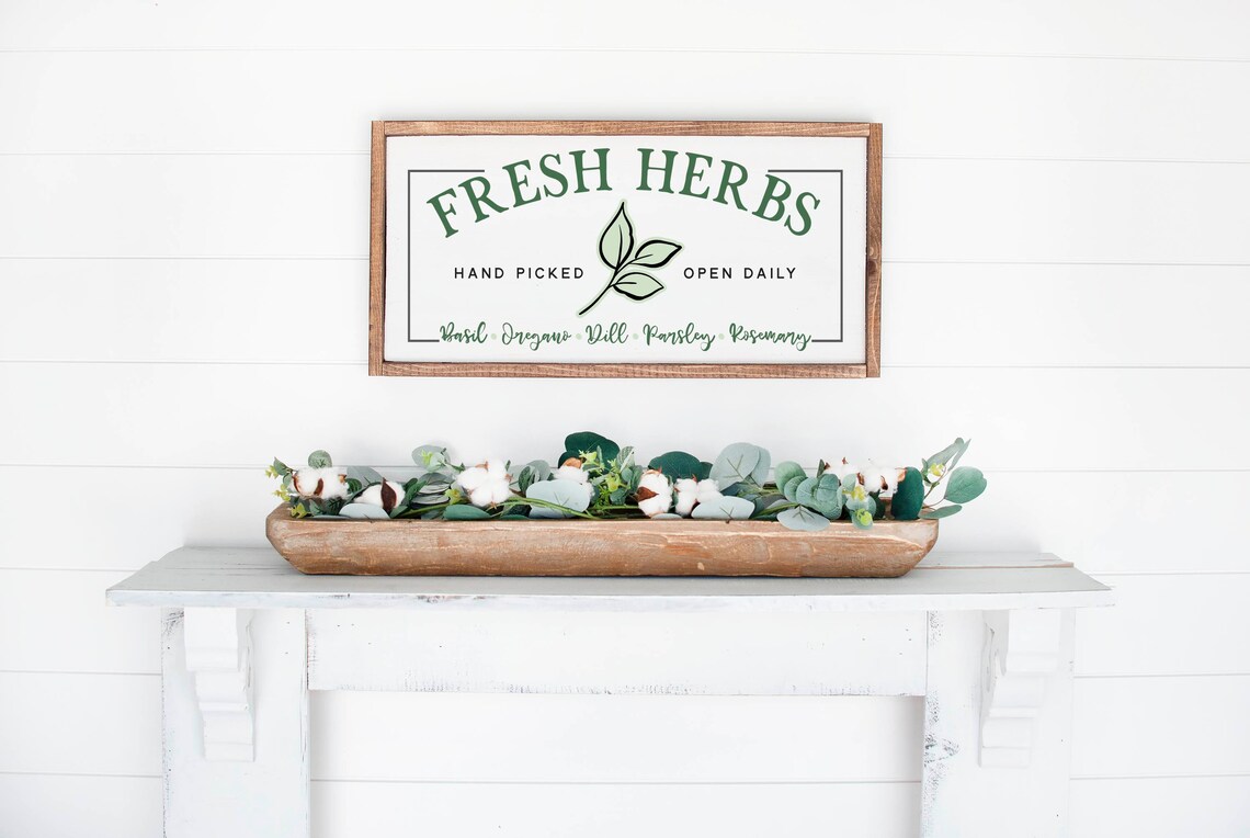 Fresh Herbs Sign, Wood Fresh Herbs Sign, Fresh Herbs Sign, Fresh Herbs ...
