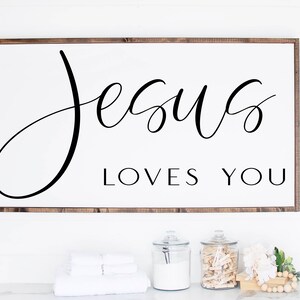 Jesus Loves You Sign, Jesus Sign, Jesus Loves You Wall Decor, Jesus ...