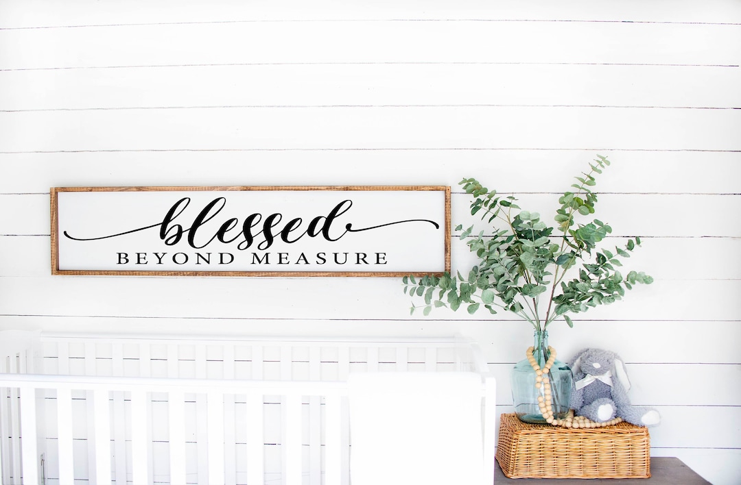 Blessed Beyond Measure Sign, Wood Blessed Wall Decor, Blessed Wall Sign ...
