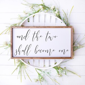 And the Two Shall Become One Sign, Family Sign, Family Wall Decor ...