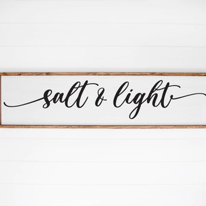Salt & Light Sign, Wood Salt and Light Wall Decor, Salt and Light Wall ...