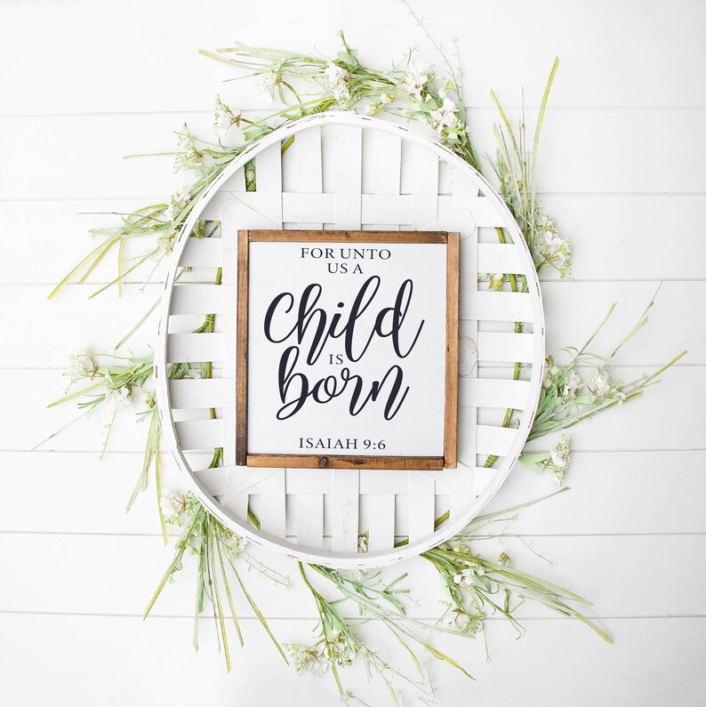 A Child is Born Sign, Wood Child Sign, Child Wall Decor, Wedding Gift ...