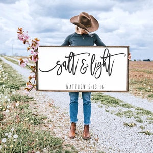 Salt and Light Sign, Wood Salt and Lightsign, Salt and Light Family ...