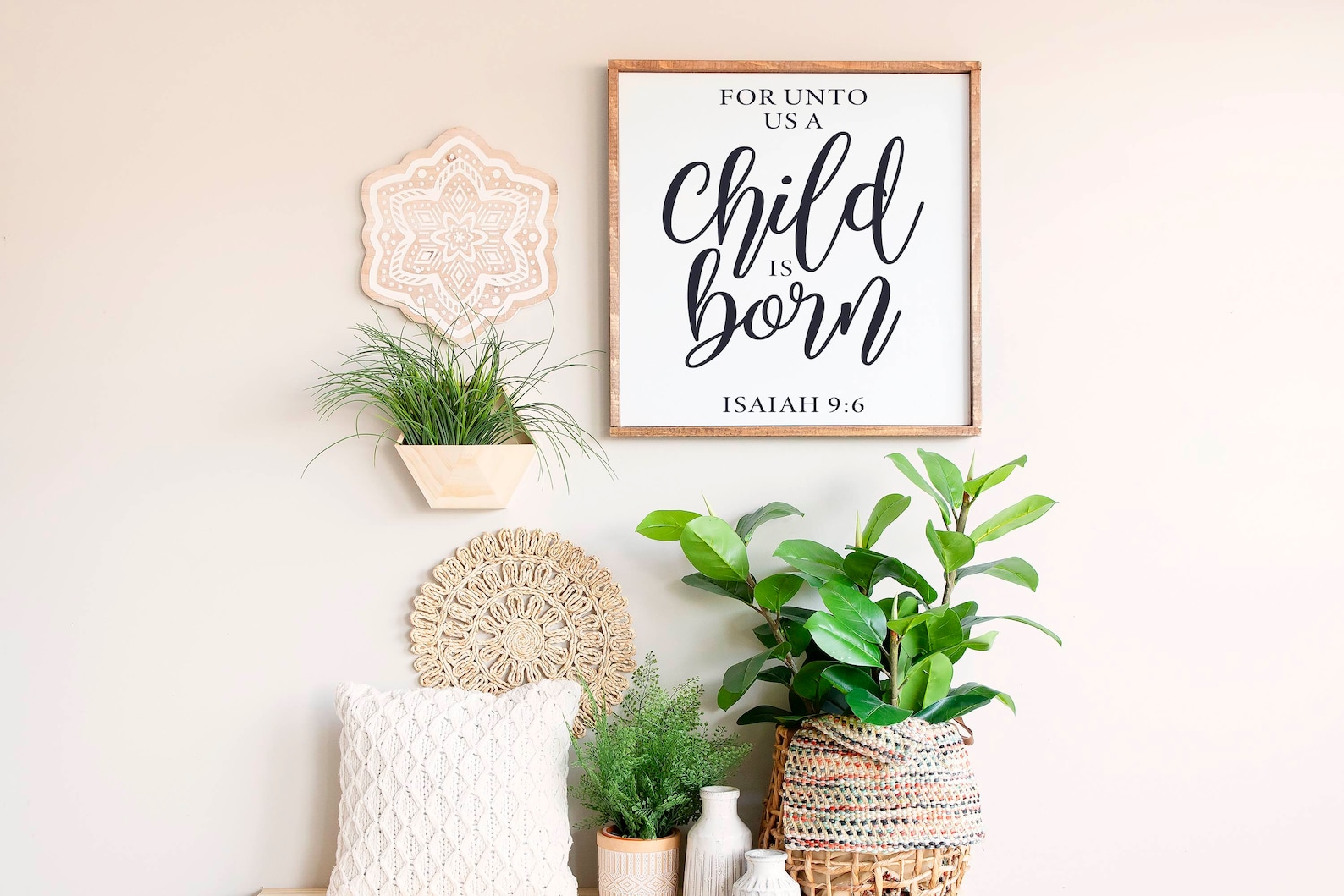 A Child is Born Sign, Wood Child Sign, Child Wall Decor, Wedding Gift ...