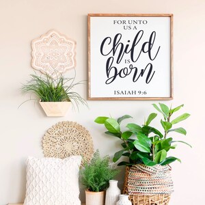 A Child is Born Sign, Wood Child Sign, Child Wall Decor, Wedding Gift ...