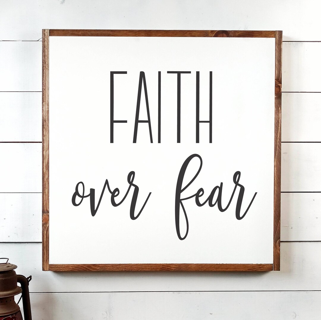Faith Over Fear Sign, FREE SHIPPING, Christian Sign, Jesus Sign, Faith ...