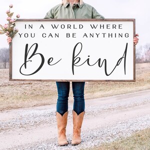 Be Kind Sign, Wood Be Kind Sign, Be Kind Sign, Be Kind Wall Decor ...