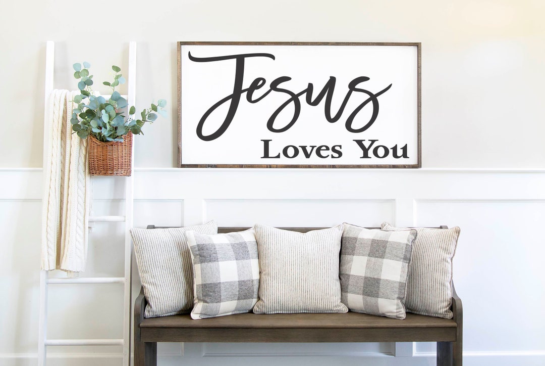 Jesus Loves You Sign, Jesus Sign, Jesus Loves You Wall Decor, Jesus ...