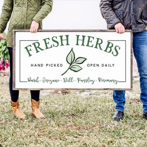 Fresh Herbs Sign, Wood Fresh Herbs Sign, Fresh Herbs Sign, Fresh Herbs ...