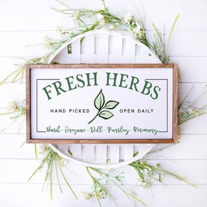 Fresh Herbs Sign, Wood Fresh Herbs Sign, Fresh Herbs Sign, Fresh Herbs ...