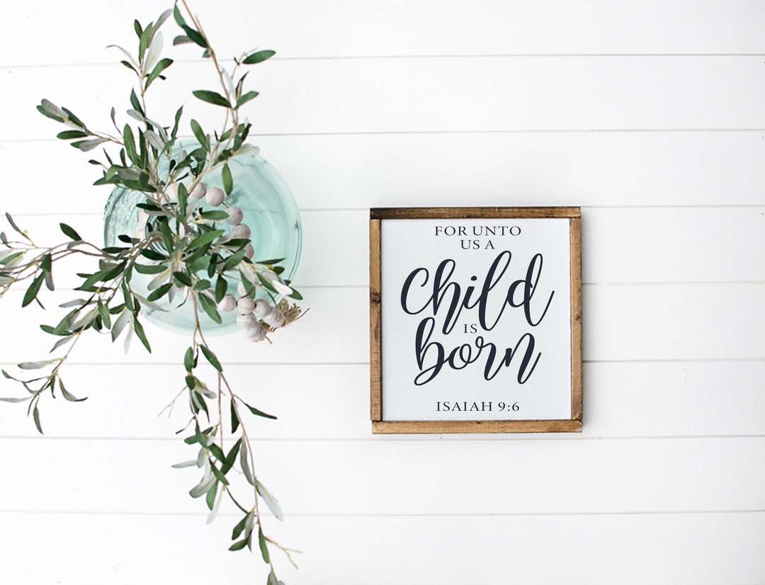 A Child is Born Sign, Wood Child Sign, Child Wall Decor, Wedding Gift ...