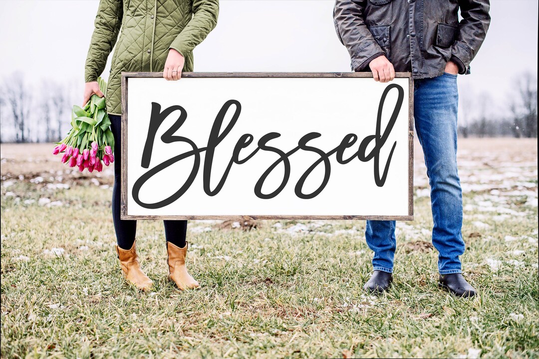 Blessed Sign, Wood Blessed Sign, Blessed Family Sign, Blessed Wall ...