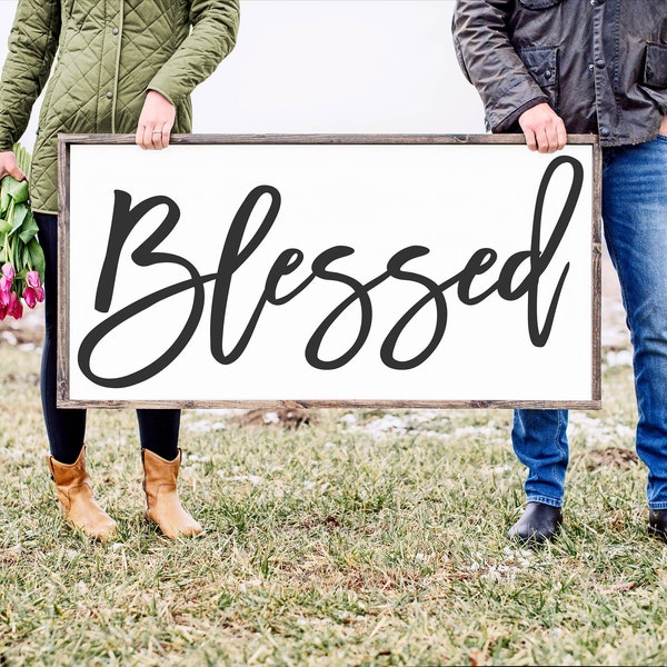 Wooden Blessed Sign - Etsy