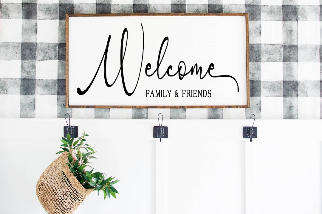Welcome Family & Friends Sign, Home Sign, Wood Sign, Home Decor, Wall ...
