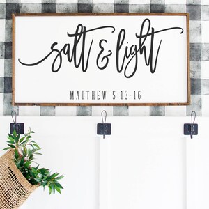 Salt and Light Sign, Wood Salt and Lightsign, Salt and Light Family ...