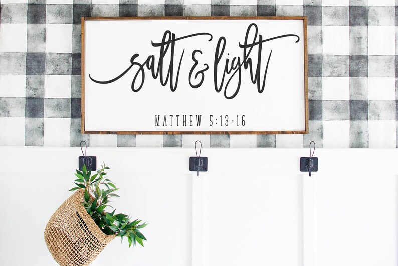 Salt and Light Sign, Wood Salt and Lightsign, Salt and Light Family ...
