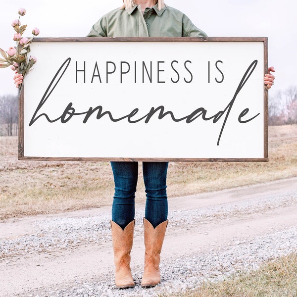 Happiness is Homemade Sign - Etsy
