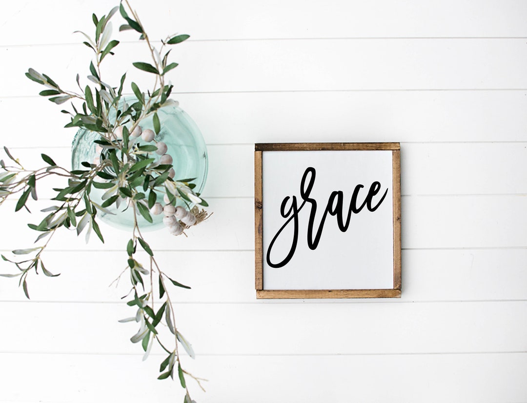 Grace Sign, Wood Grace Sign, Grace Wall Decor, Grace Wall Sign, Wedding ...