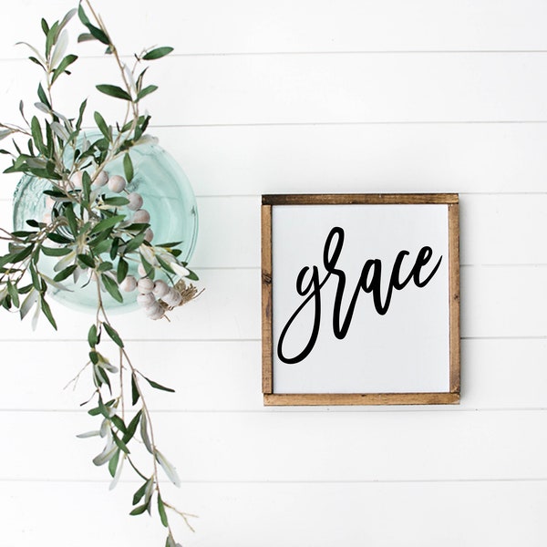 Wooden Grace Sign - Etsy