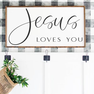 Jesus Loves You Sign, Jesus Sign, Jesus Loves You Wall Decor, Jesus ...