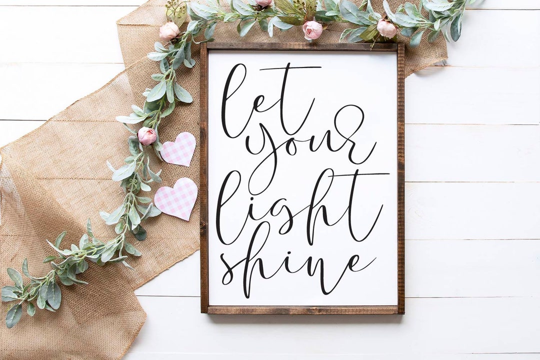 Let Your Light Shine Sign, Wood Light Sign, Wood Light Decor, Light ...