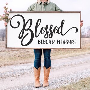 Blessed Beyond Measure Sign, Blessed Sign, Blessed Wall Decor, Blessed ...