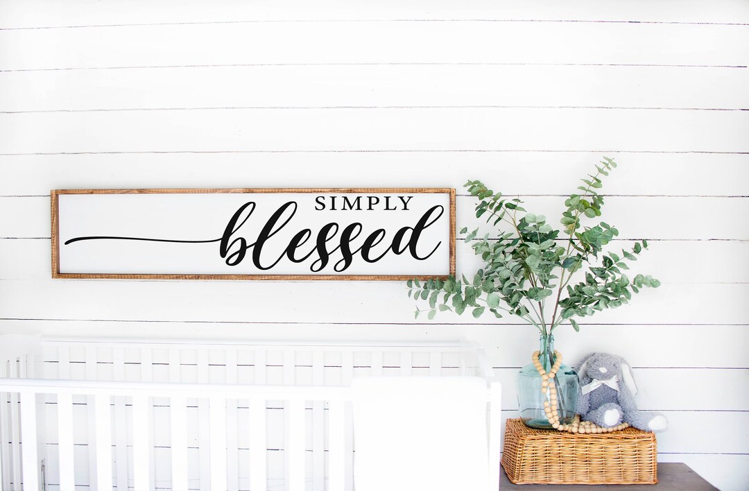 Simply Blessed Sign, Wood Blessed Wall Decor, Blessed Wall Sign ...