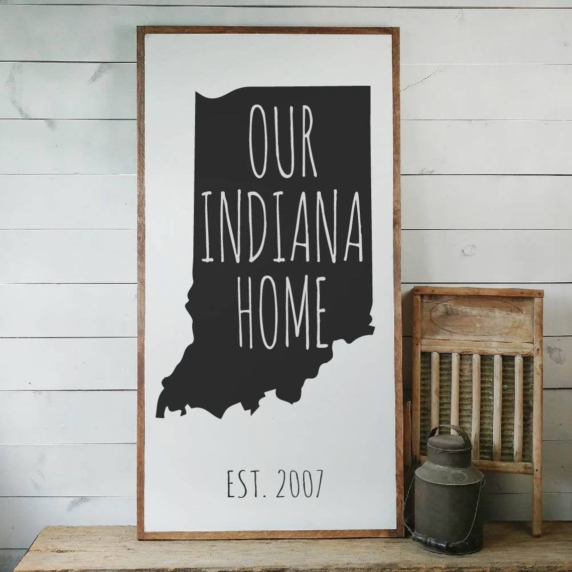 Our Indiana Home Sign FREE SHIPPING Farmhouse Sign Chic | Etsy