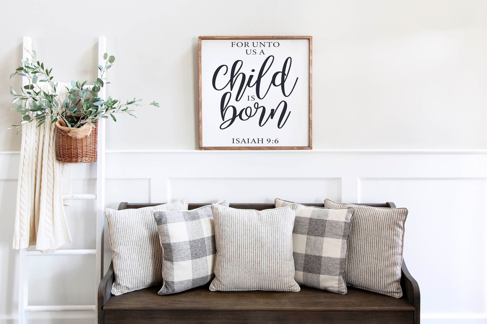 A Child is Born Sign, Wood Child Sign, Child Wall Decor, Wedding Gift ...