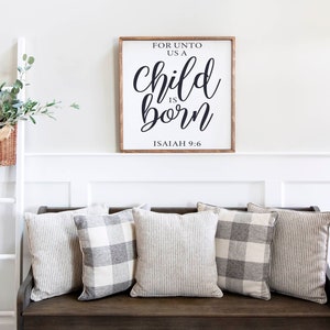 A Child is Born Sign, Wood Child Sign, Child Wall Decor, Wedding Gift ...