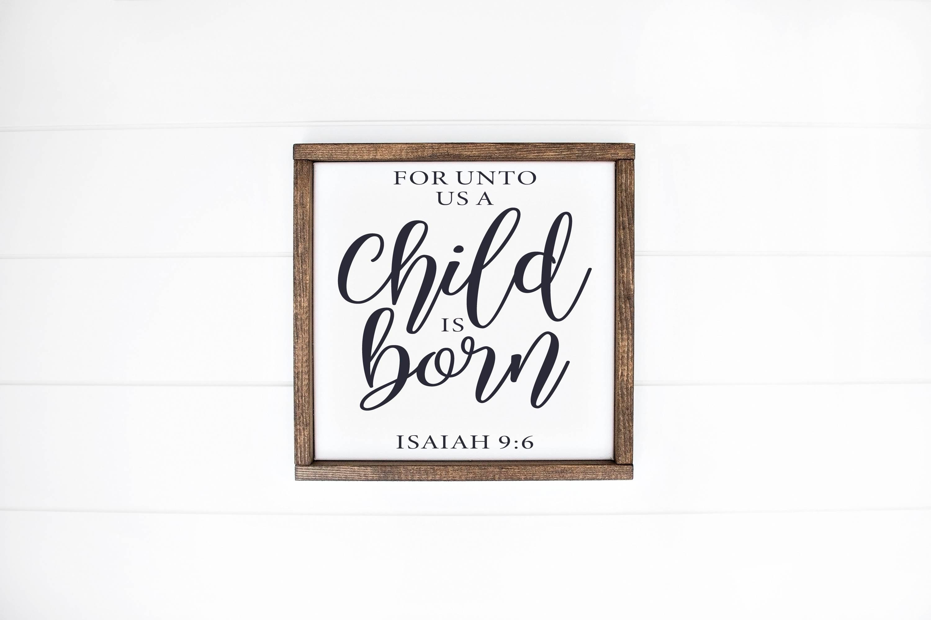 A Child is Born Sign, Wood Child Sign, Child Wall Decor, Wedding Gift ...