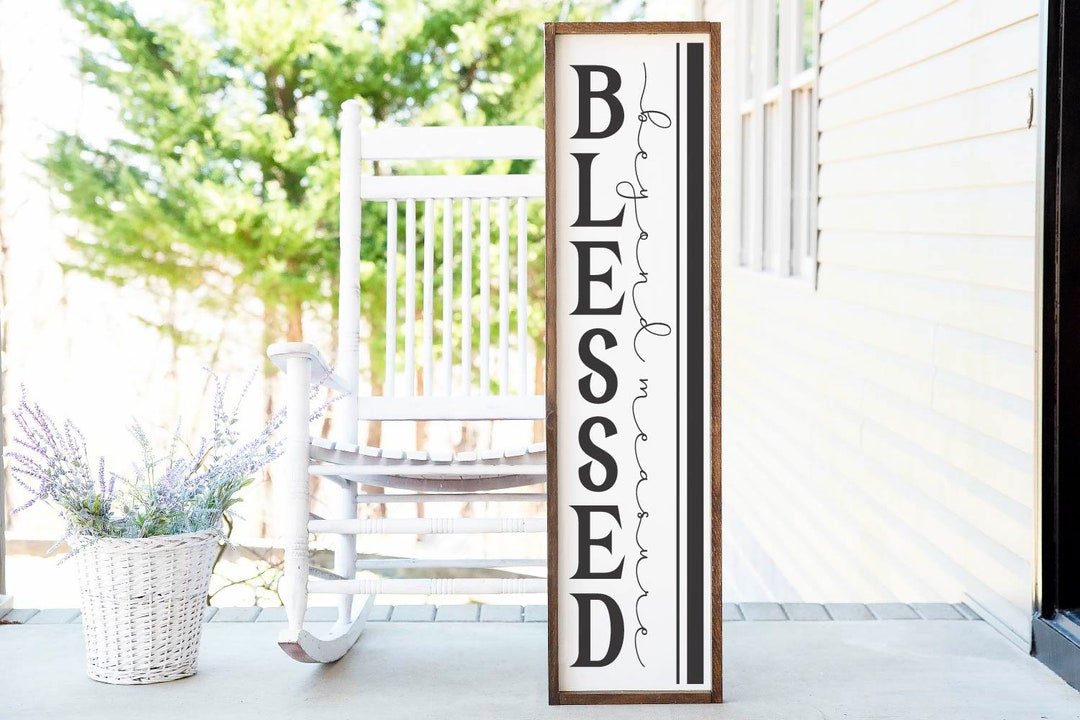 Blessed Beyond Measure Sign, Wood Blessed Decor, Blessed Wall Sign ...