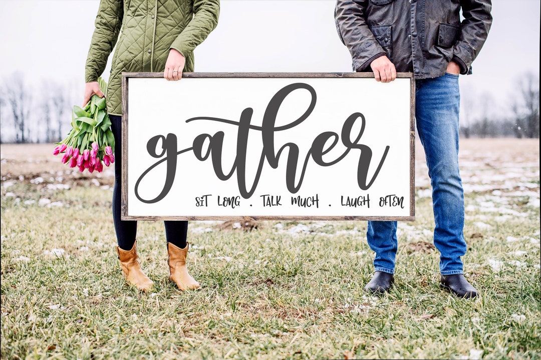 Gather Sign, Wood Gather Sign, Gather Family Sign, Gather Wall Decor ...