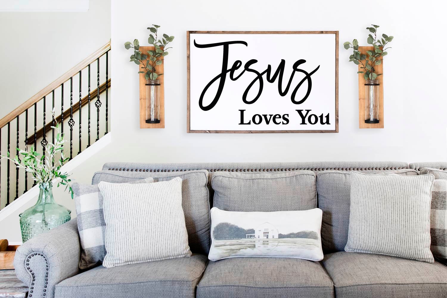 Jesus Loves You Sign, Wood Jesus Sign, Jesus Decor, Jesus Wall Sign ...
