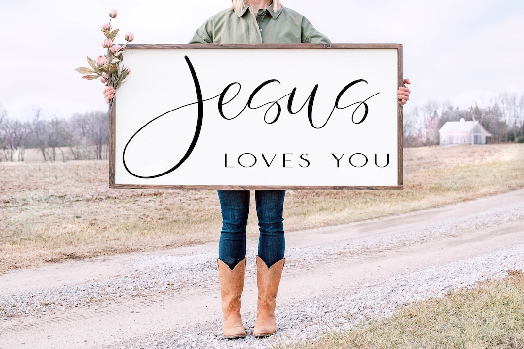 Jesus Loves You Sign, Jesus Sign, Jesus Loves You Wall Decor, Jesus ...