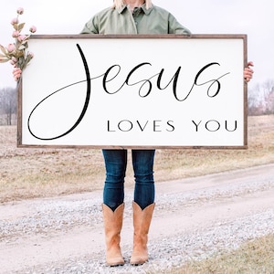 Jesus Loves You Sign, Jesus Sign, Jesus Loves You Wall Decor, Jesus ...