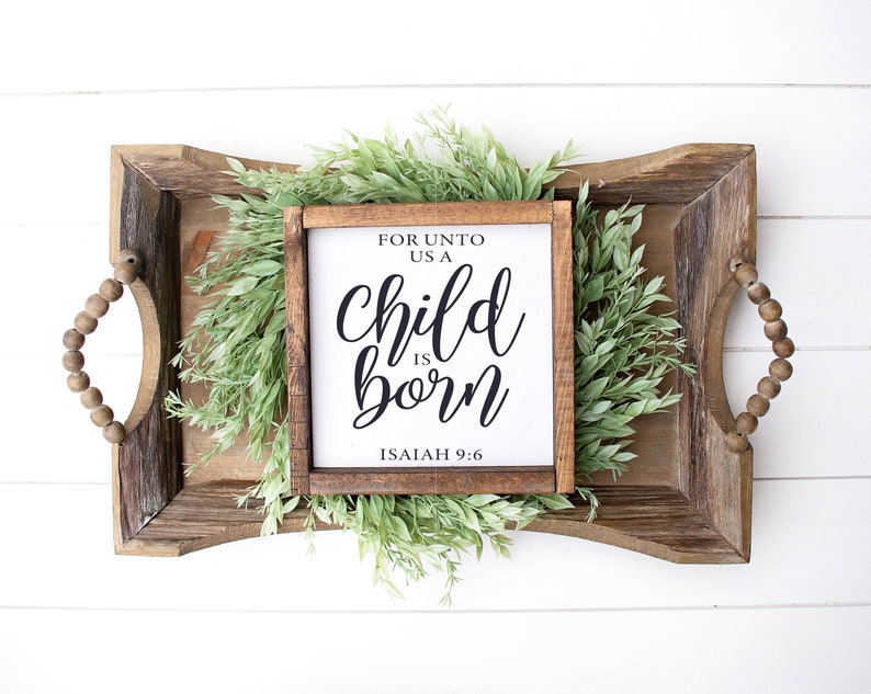 A Child is Born Sign, Wood Child Sign, Child Wall Decor, Wedding Gift ...