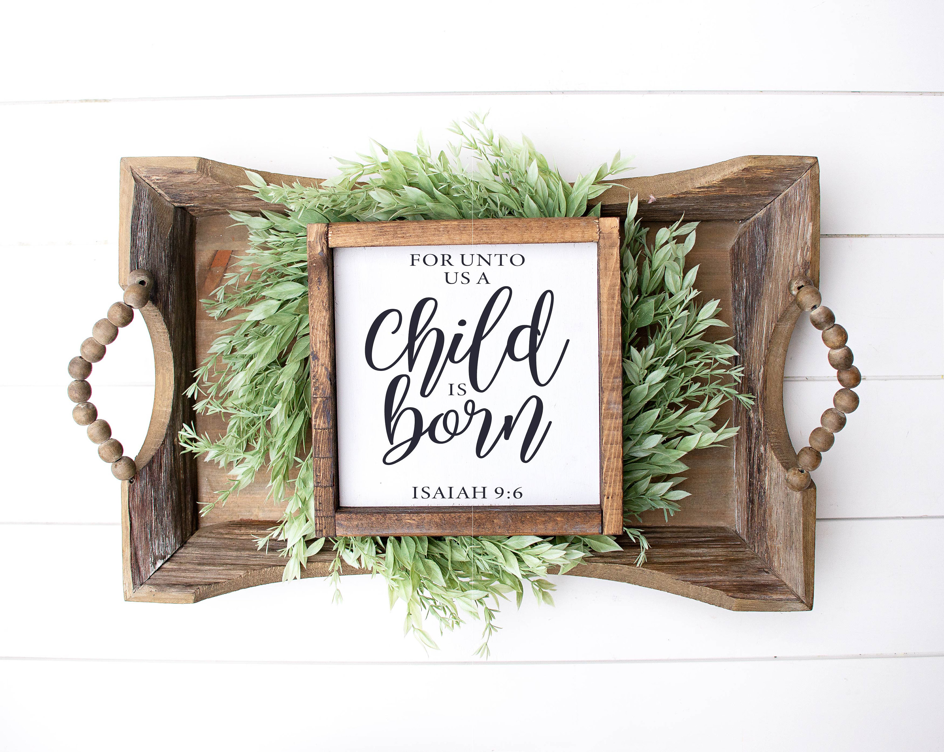 A Child is Born Sign, Wood Child Sign, Child Wall Decor, Wedding Gift ...