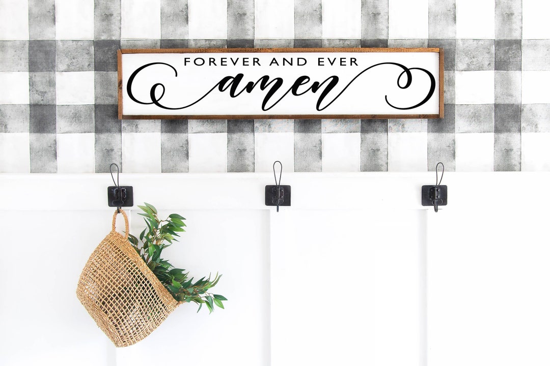 Forever and Ever Amen Sign, Wood Amen Wall Decor, Amen Wall Sign, Amen ...