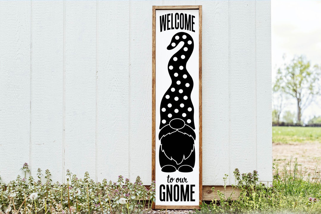 Welcome to Our Gnome Porch Sign - Dots, Home Decor, Home Wall Decor ...