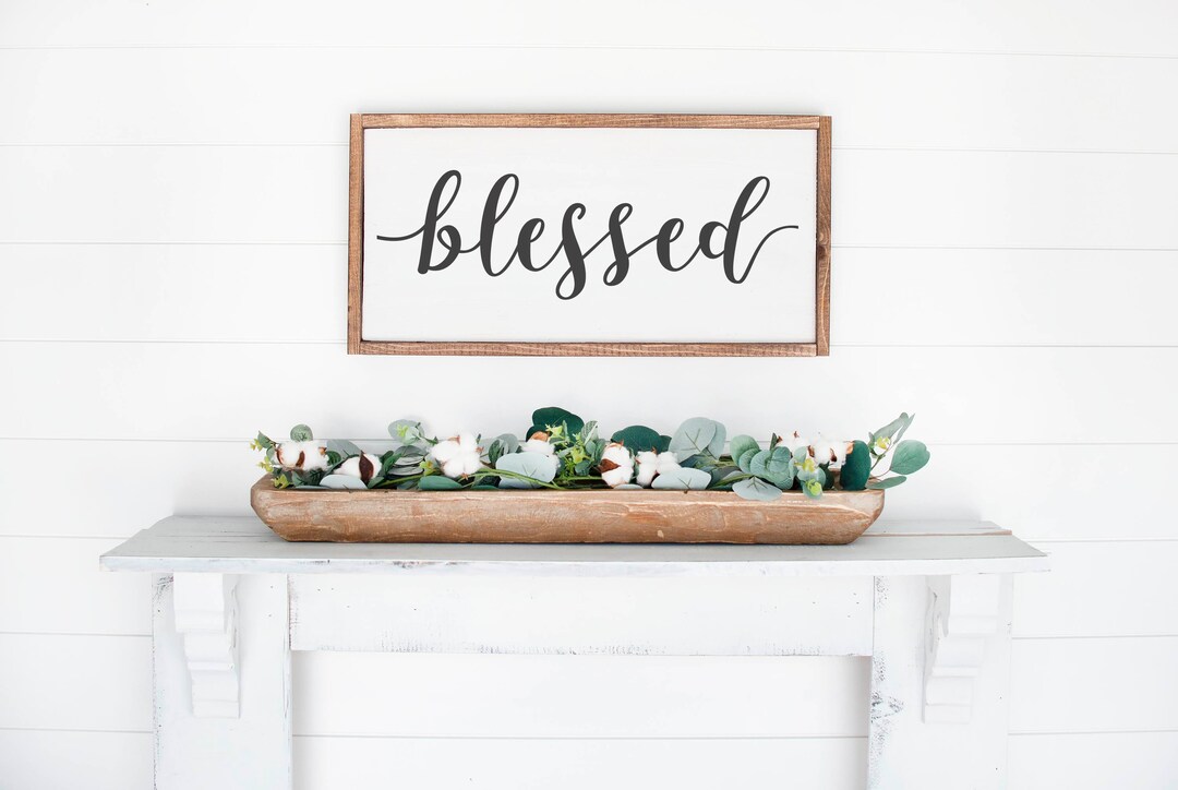 Blessed Sign, Wood Blessed Sign, Blessed Family Sign, Blessed Wall ...