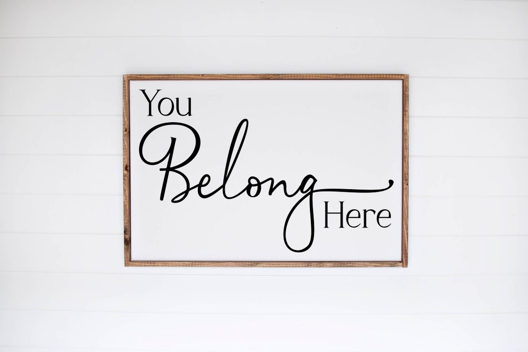 You Belong Here Sign, Wood Couple Sign, Wedding Gift, Farmhouse Sign ...