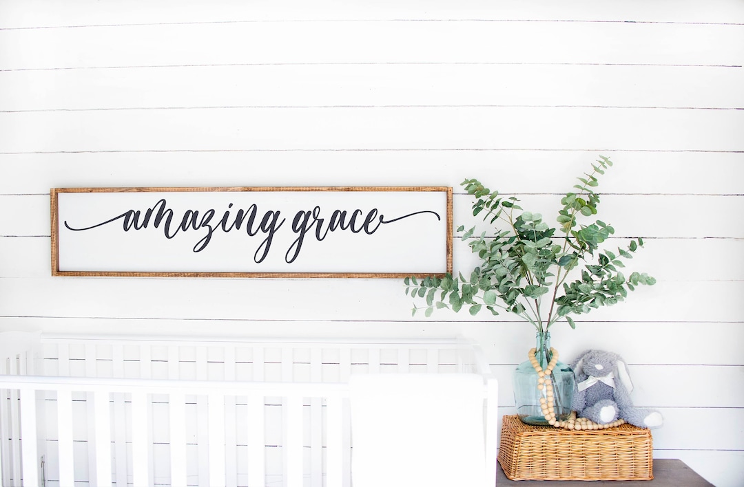 Amazing Grace Sign, Wood Grace Wall Decor, Grace Wall Sign, Grace Decor ...
