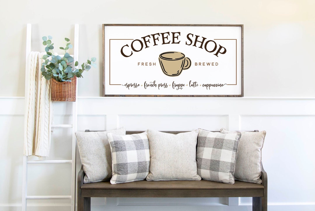 Coffee Shop Farm, Wood Coffee Shop Sign, Coffee Shop Sign, Coffee Shop ...