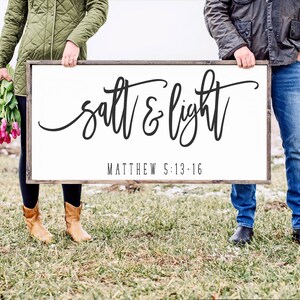 Salt and Light Sign, Wood Salt and Lightsign, Salt and Light Family ...