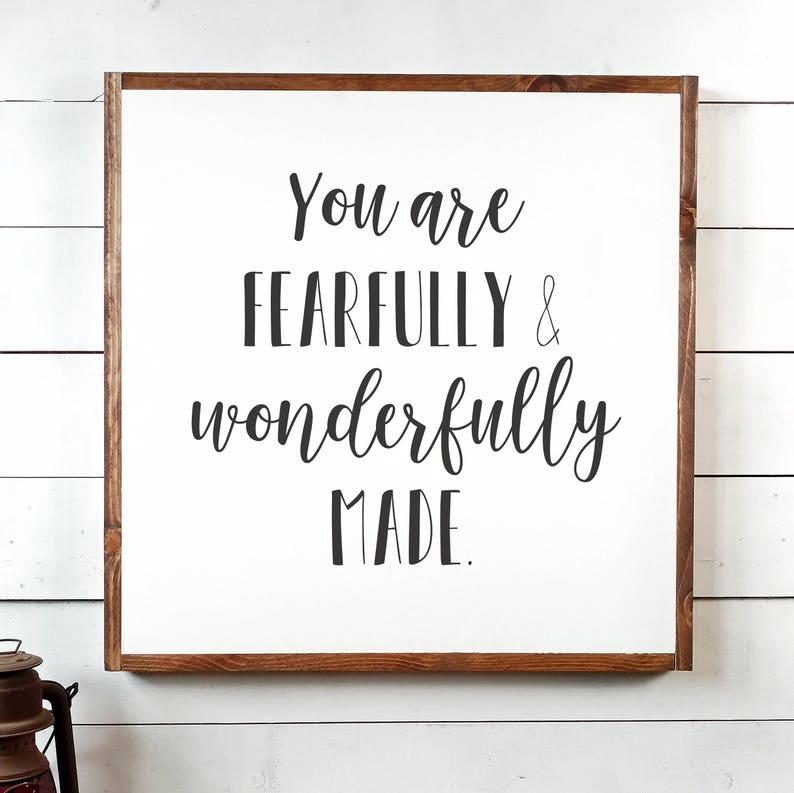 Fearfully & Wonderfully Made Wonderfully Made Sign Scripture - Etsy