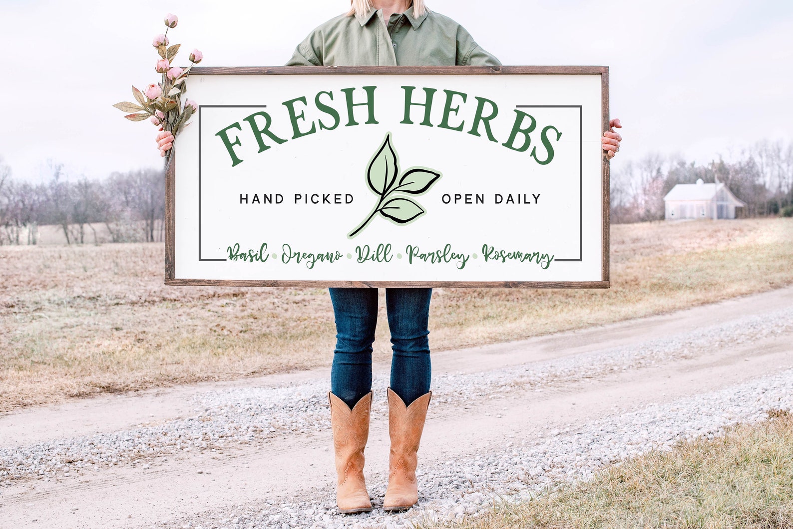 Fresh Herbs Sign, Wood Fresh Herbs Sign, Fresh Herbs Sign, Fresh Herbs ...